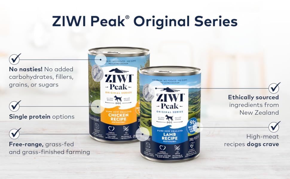 ZIWI Peak Canned Wet Dog Food – All Natural, High Protein, Grain Free, Limited Ingredient, with ...