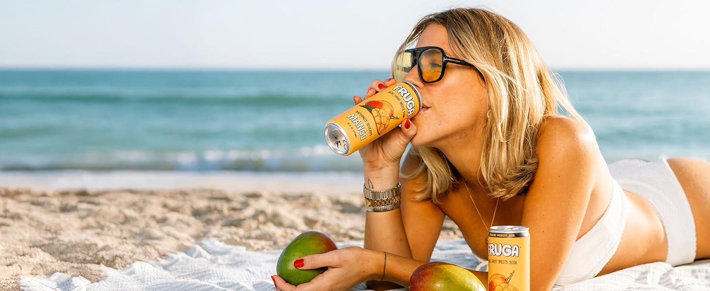 Amazon.com : FRUGA Mango Sparkling Fruit Super Soda | Prebiotic Soda, Low Calorie, Healthy Soda ...