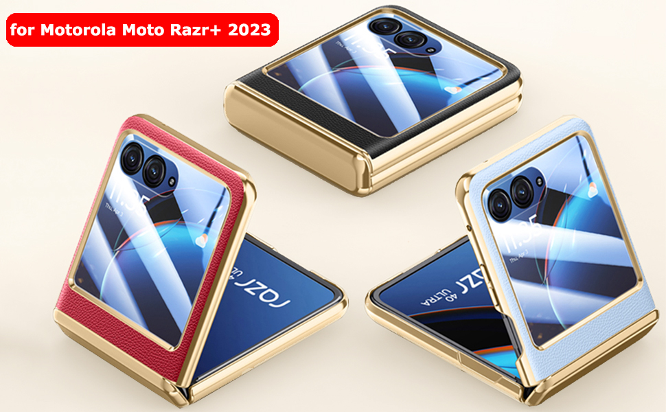 Amazon.com: YQODSZ for Motorola Razr+ Plus 2023 Case with Hinge Protection, Built in Rear Screen ...