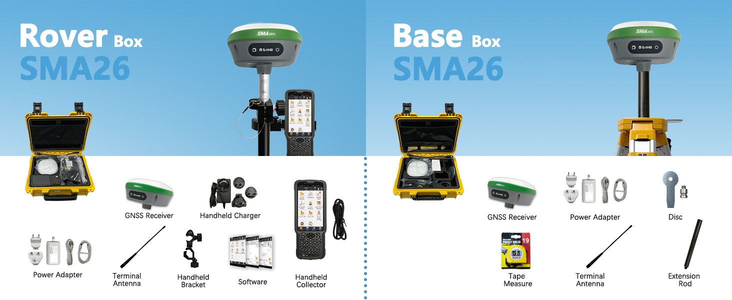 Amazon.com: SMAJAYU SMA26 GNSS IMU RTK GPS Surveying Equipment Rover Base Handheld Collector and ...