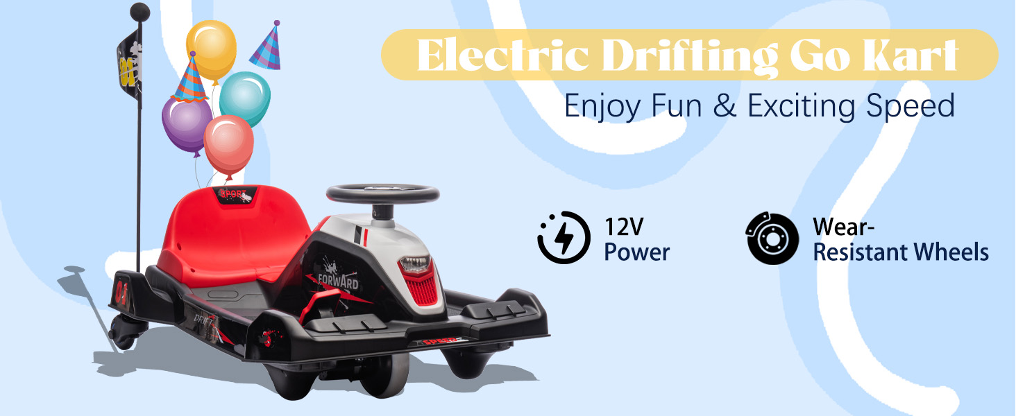Amazon.com: HyperMoto 12V Kids Electric Drifting Go Kart, 7AH 45W ...