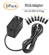 Amazon.com: Universal 9V 2A Power Supply Charger 6.6FT, 100-240V AC Adapter to DC 9V 2A 1.8A 1 ...