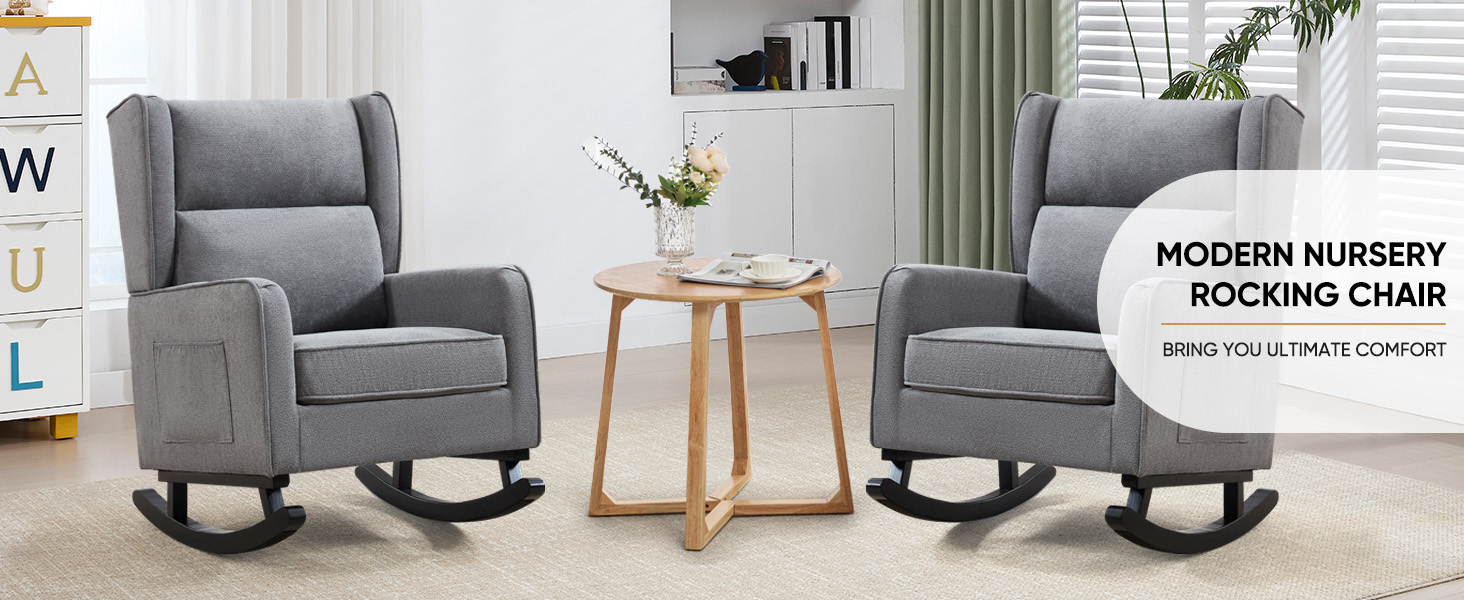 Amazon.com: HCHAIRH Nursery Rocking Chairs, Rocking Chair Nursery for Mom Nursery Rocker with ...