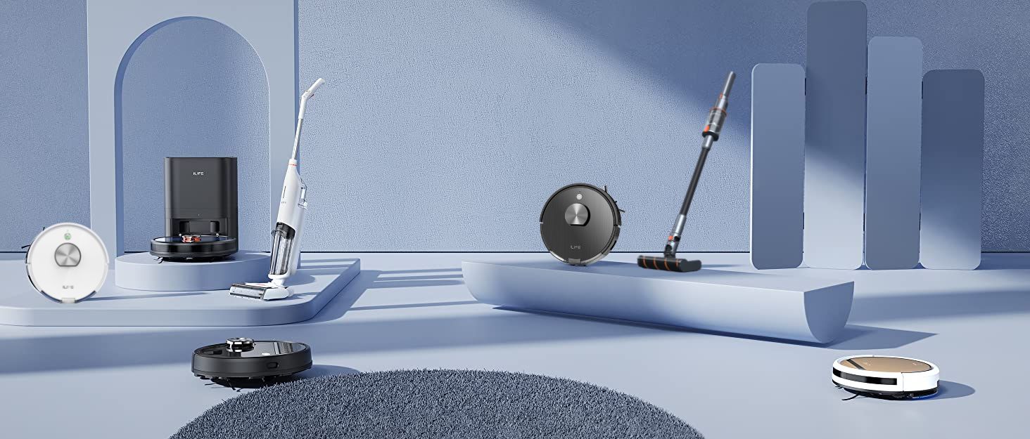 ILIFE W90 Wet Dry Vacuum Cleaner - Smart Cordless Floor Cleaner for Multi-Surface Hardfloor Pet ...