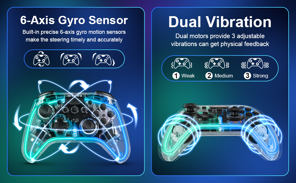 Amazon.com: LAHONTY Switch Controller Compatible with Switch/Lite/OLED Controller, Switch Pro ...