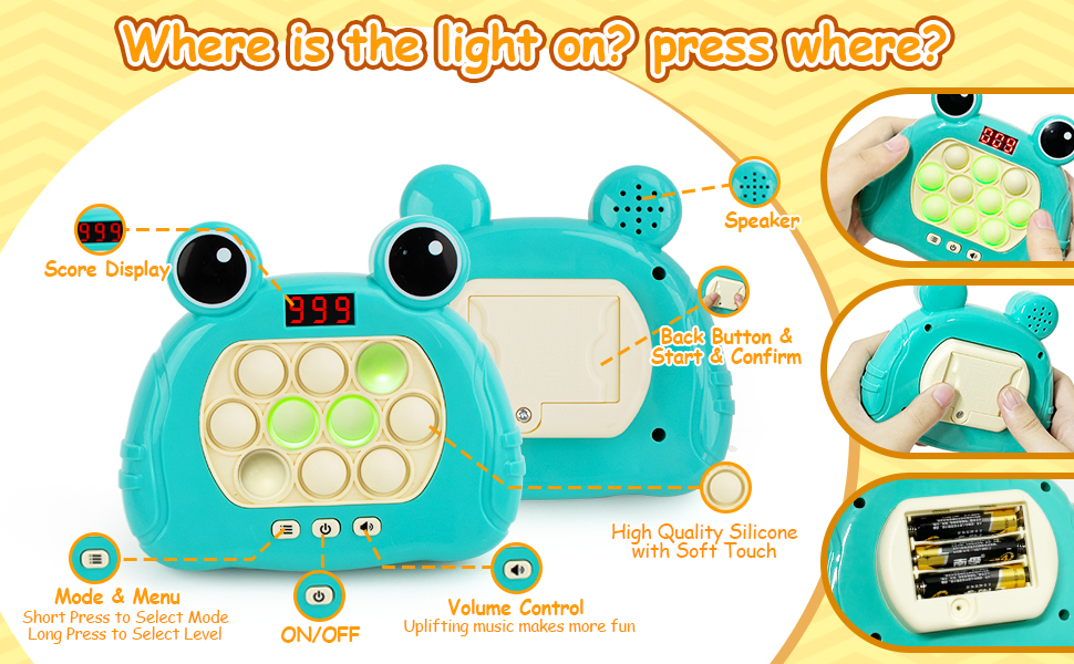 Amazon.com: Fast Push Game, Pop Light Up Game Toys Upgraded Version with Game Clearance LED ...