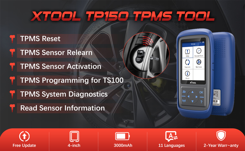 Amazon.com: XTOOL TP150 TPMS Programming Tool, Universal TPMS Tire ...