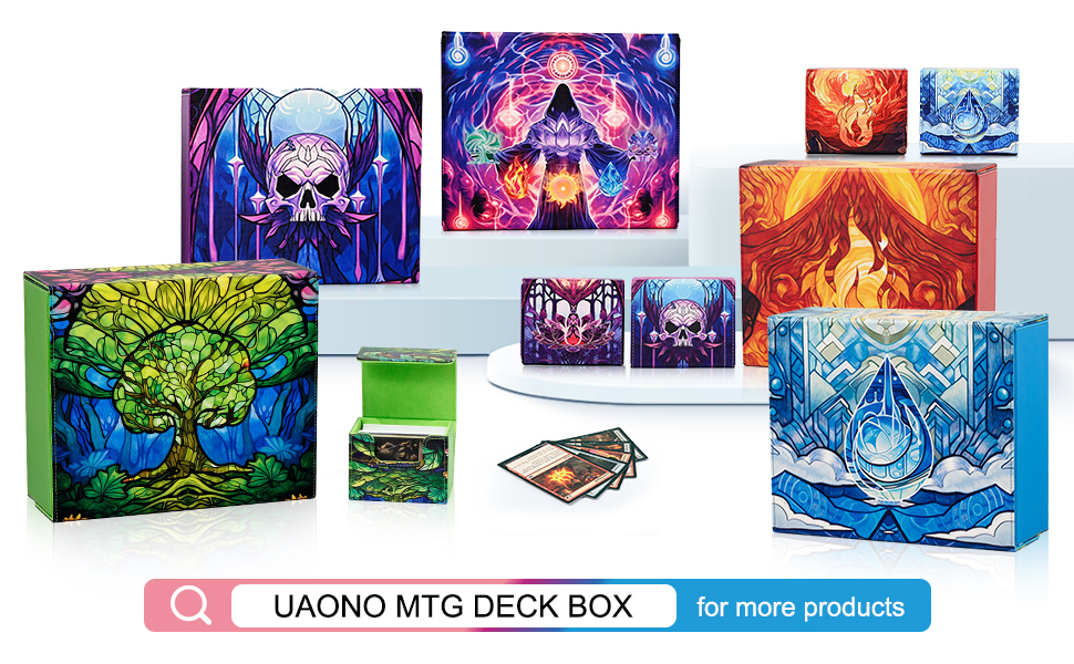 UAONO Deck Box for MTG Cards, Trading Card Storage Box Holds 120+ Sleeved Commander Deck, PU ...