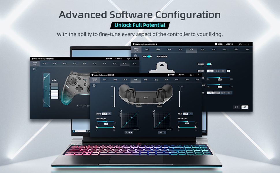 Machenike G5Pro PC Game Controller with RGB Lights, Hall Effect Joystick＆Triggers, Wireless ...