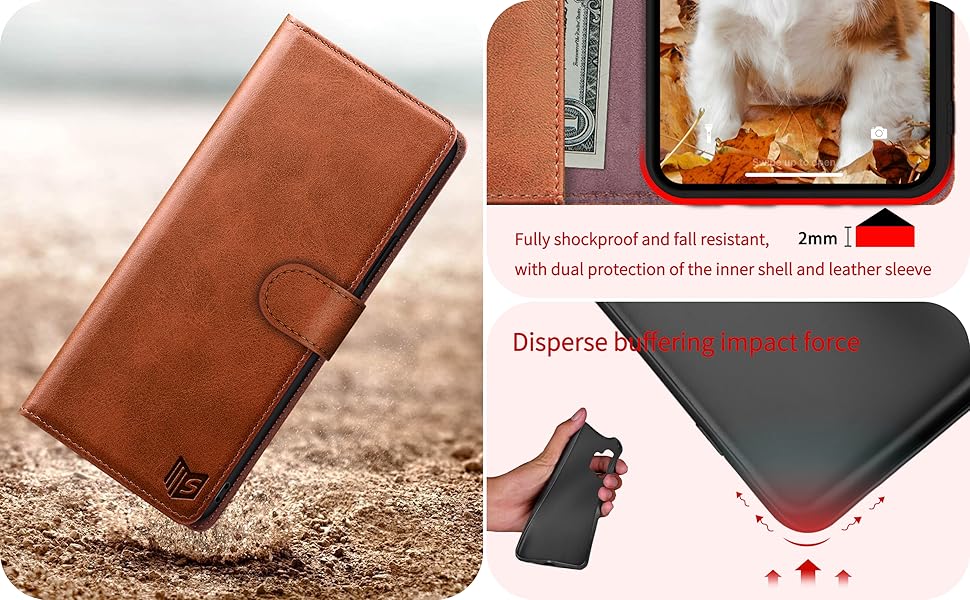 Amazon.com: SUANPOT for Samsung Galaxy S23 5G Wallet case with RFID Blocking Credit Card Holder ...