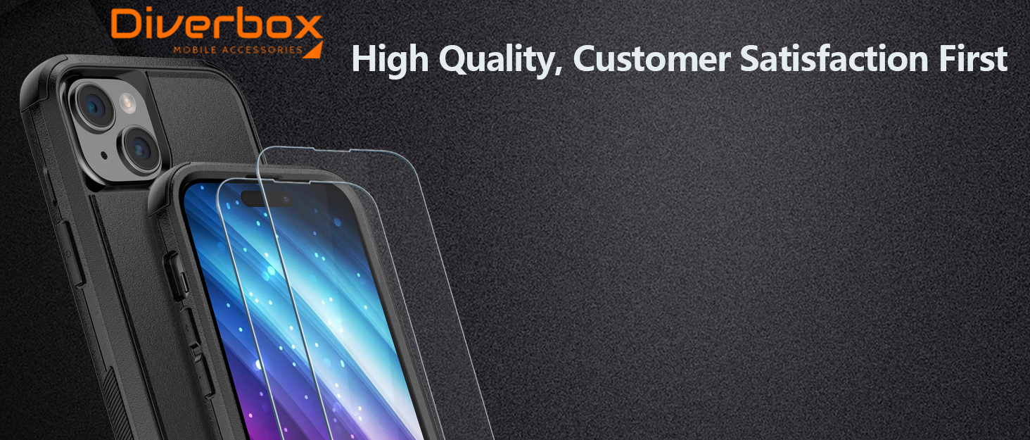 Amazon.com: Diverbox for iPhone 15 Plus Case [Shockproof] [Dropproof] [Tempered Glass Screen ...