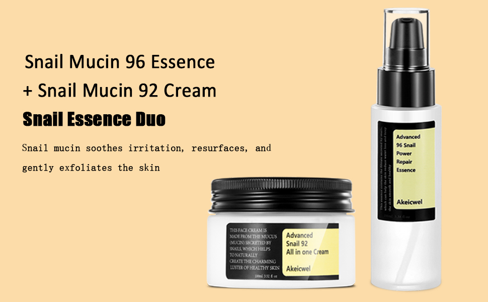 Amazon.com: Snail Essence Duo - Snail Mucin 96 Essence + Snail Mucin 92 ...