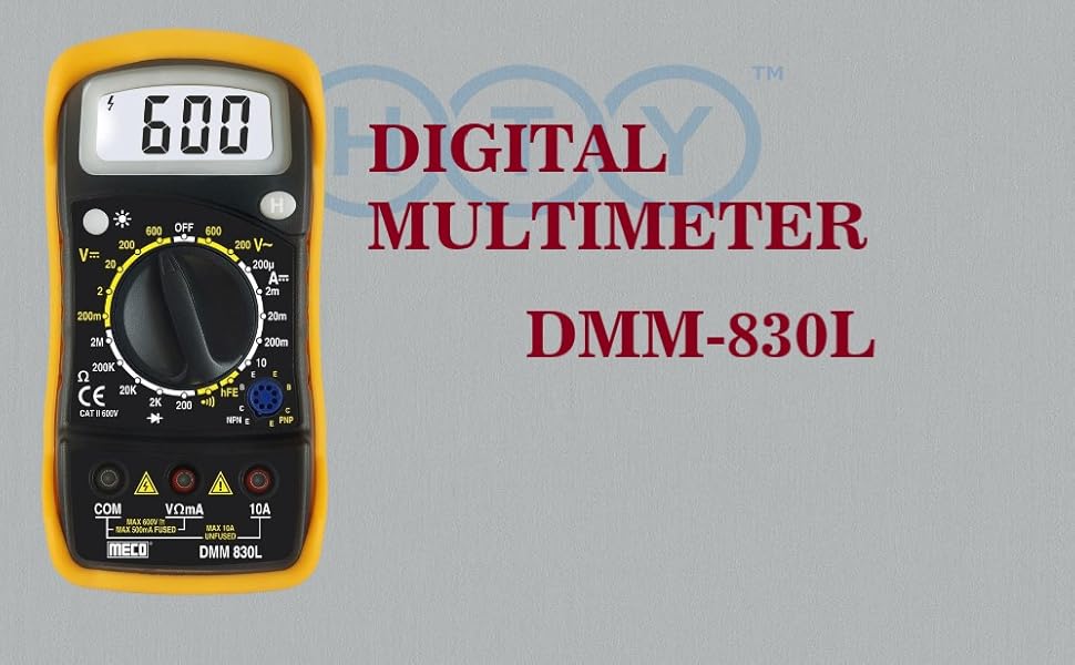 MECO-DMM-830L Digital Multimeter (Yellow 2000 Counts) : Amazon.in: Industrial & Scientific