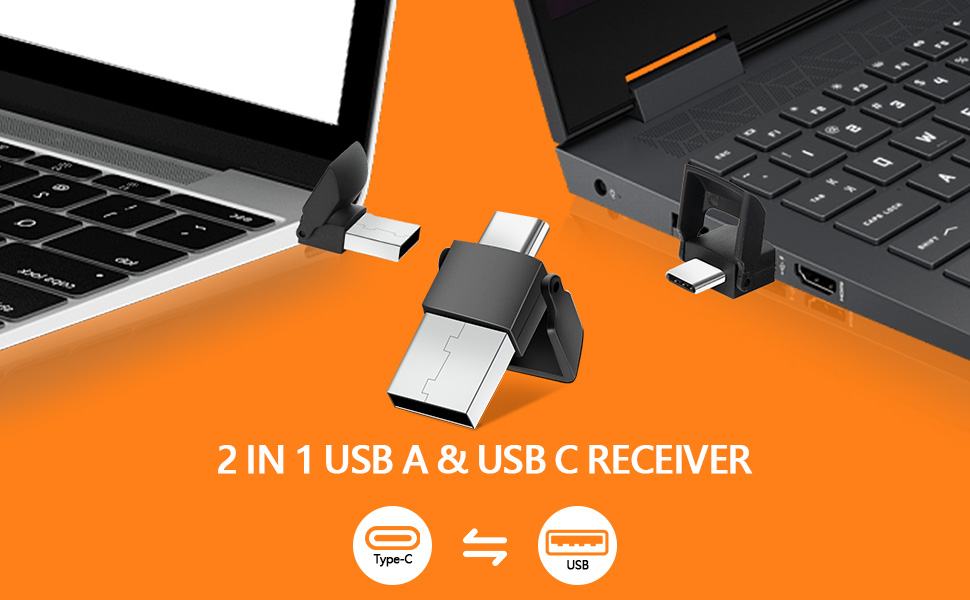 Presentation Clickers, 2.4 GHz Clicker for Powerpoint via USB A & USB C ...