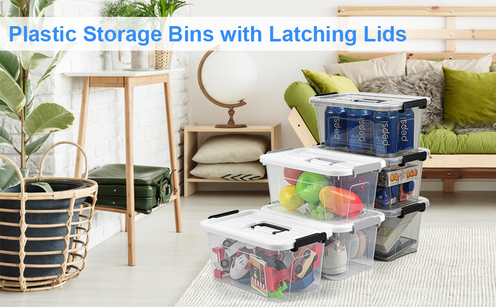 Amazon.com - NUMIFUN Plastic Storage Bins With Lids 6 Pack Storage ...