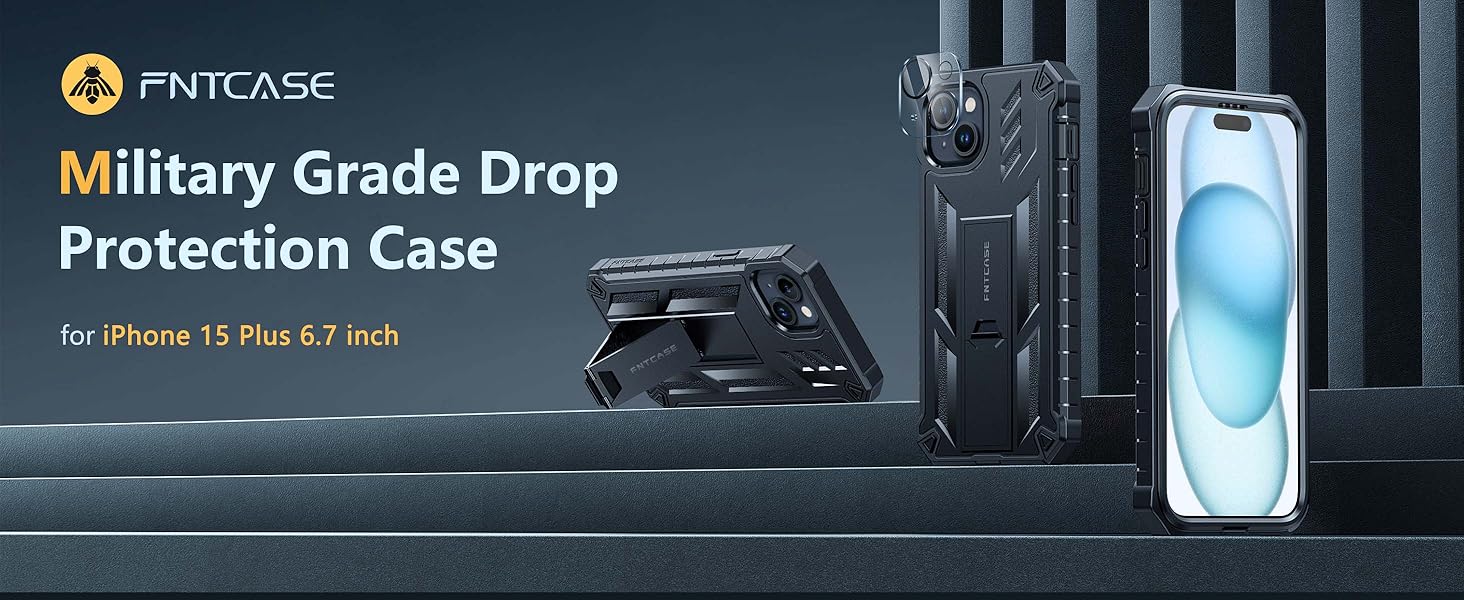 Amazon.com: FNTCASE for iPhone 15 Plus Case: Military Grade Rugged Cell Phone Cover with ...