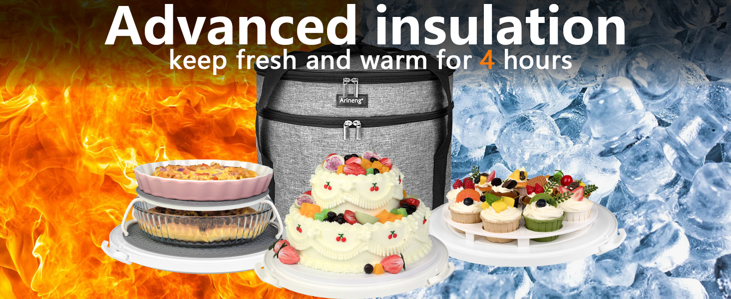 Amazon.com: Arineng 12 Inch Cake Carrier with Lid & Handle BPA-Free Cake Transport Container ...