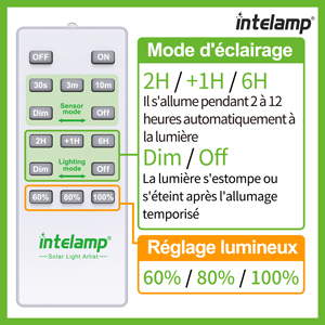 intelamp Lampe Solaire Exterieur detecteur de Mouvement,6000mAh 1200LM Lumiere Solaire Exterieur ...