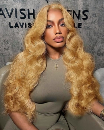 Amazon.com : OWNFUN 22 Inch Honey Blonde Lace Front Wigs Human Hair, 13x4 Body Wave Honey Blonde ...