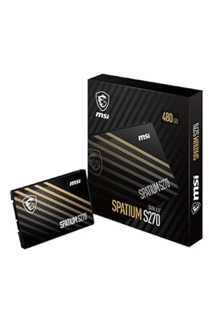 MSI SPATIUM S270 SSD 480GB - SATA 3 2.5" Solid State Drive, 500MB/s Read & 450MB/s Write, 3D ...