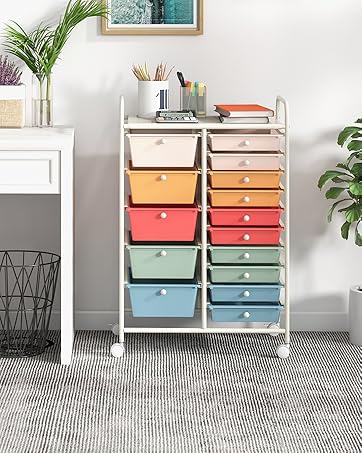 RELAX4LIFE 10 Drawer Rolling Storage Cart - Mobile Utility Cart w ...