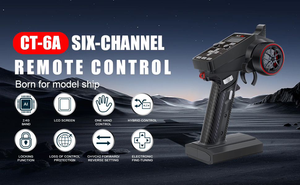 Hobby Fans RC Radio System 6CH 2.4G RC Transmitter with Receiver Anti ...