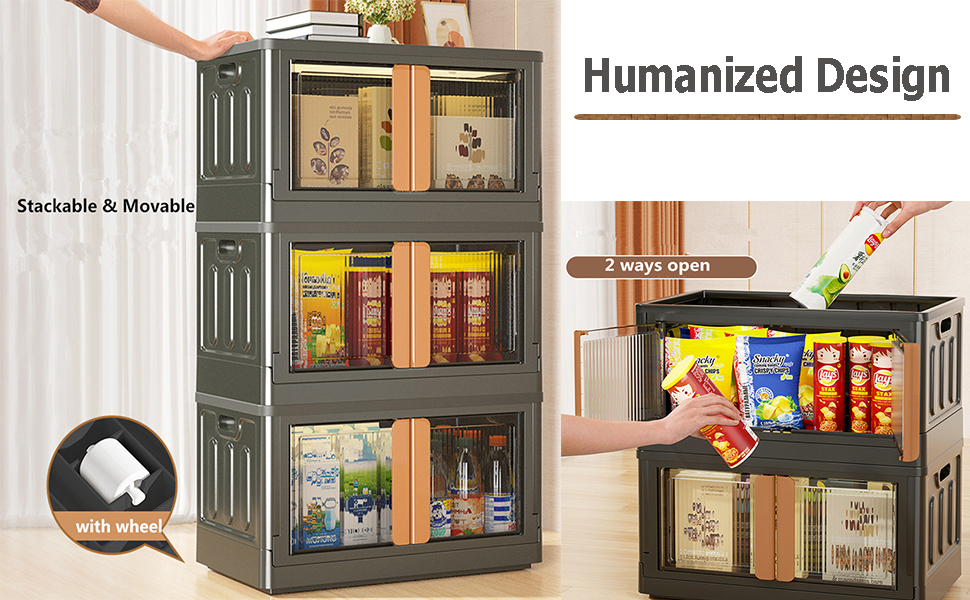 3 Pack Storage Bins with Lids, Stackable Closet Organizers Cabinet, Car ...