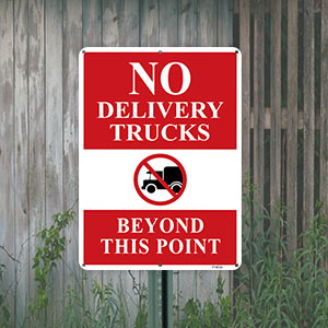Amazon.com : FHEGI 2-Pack No Delivery Trucks Beyond This Point Sign, 10 ...