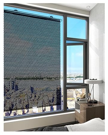 Amazon.com: ZCXDSX No Drilling Retractable Roller Window Shades W/3 Suction Cups, Black Blackout ...