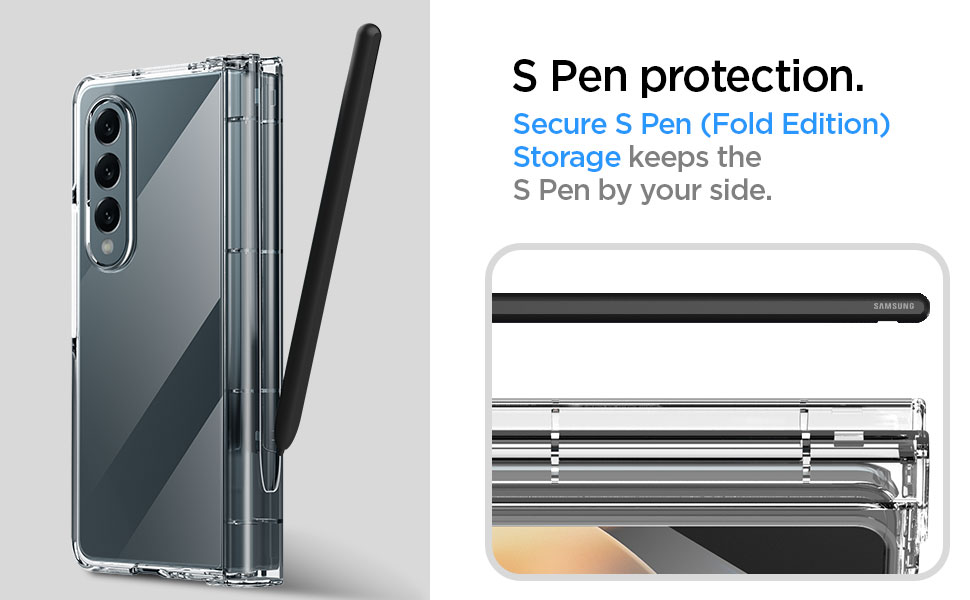 Amazon.com: AICase for Galaxy Z Fold 4 Case with Pen Holder Clear, [Anti-Yellow] Slim Fit Ultra ...