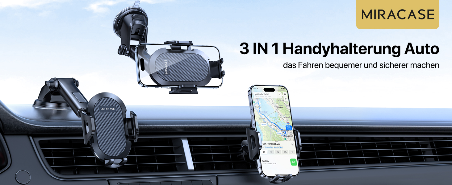Miracase [2025 Upgraded Handyhalterung Auto Handy Halterung,Universal Car Phone Holder[Stärkste ...