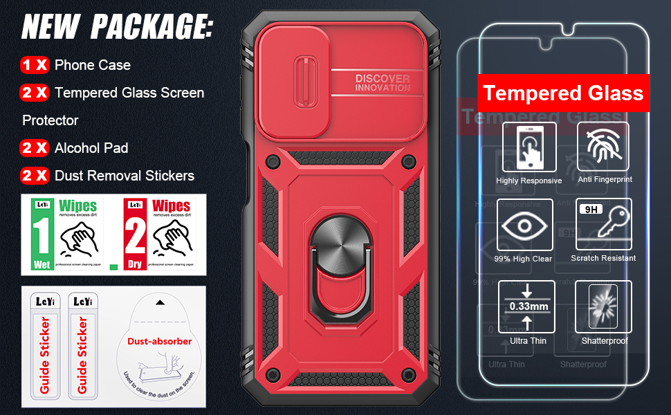 Amazon.com: LeYi Compatible for Samsung Galaxy A25-5G Case: Phone Case with 2PCS Tempered Glass ...