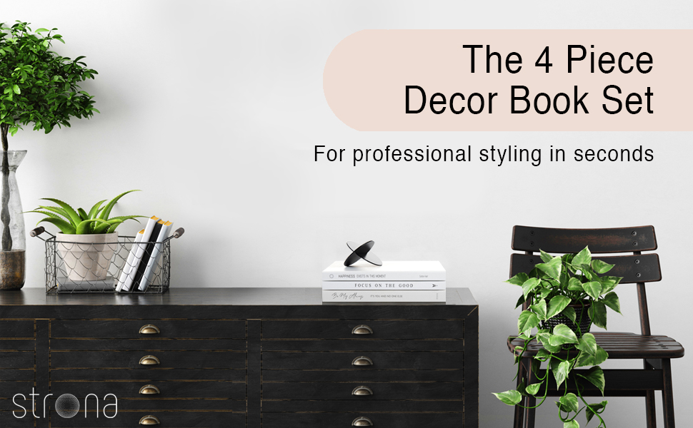 Amazon.com: STRONA Book Decor Set - 3 Decorative Books for Home Decor, Decorative Books for ...