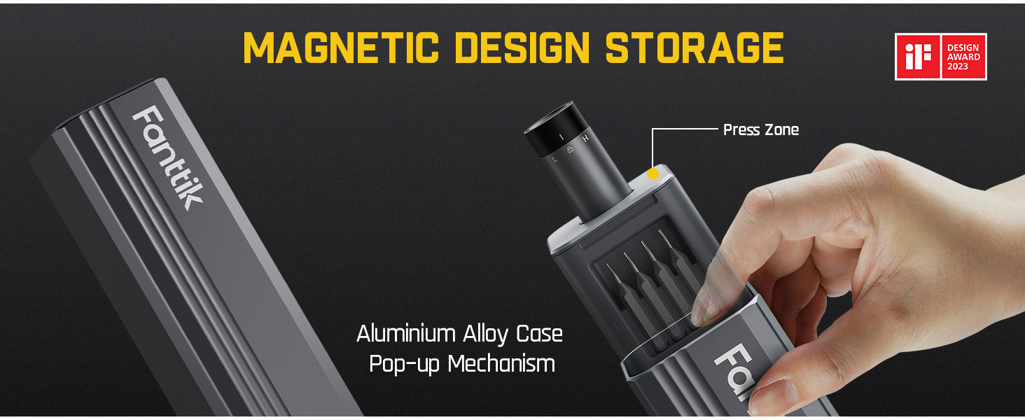 Fanttik NEX E1 Max 3.7V Mini Precision Electric Screwdriver, 50-in-1 Magnetic Bits, 2 Torque ...