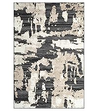 Amazon.com: Abani Terra Cream Area Rug for Living Room, Bedroom - Black Abstract Pattern - 8' x ...