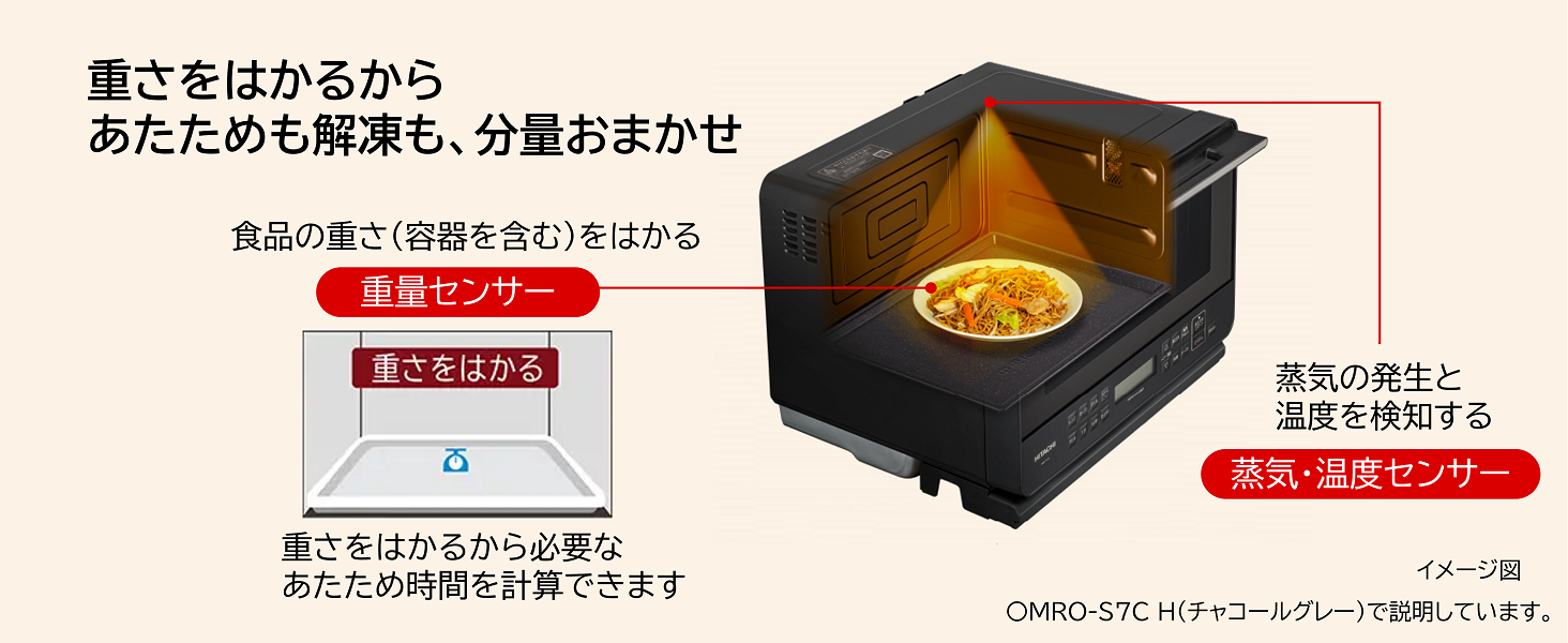 Amazon | 日立 過熱水蒸気 オーブンレンジ ヘルシーシェフ 27L MRO-S7C W ホワイト 重量センサー 250℃1段式ワイドオーブン | 日立(HITACHI) | オーブンレンジ