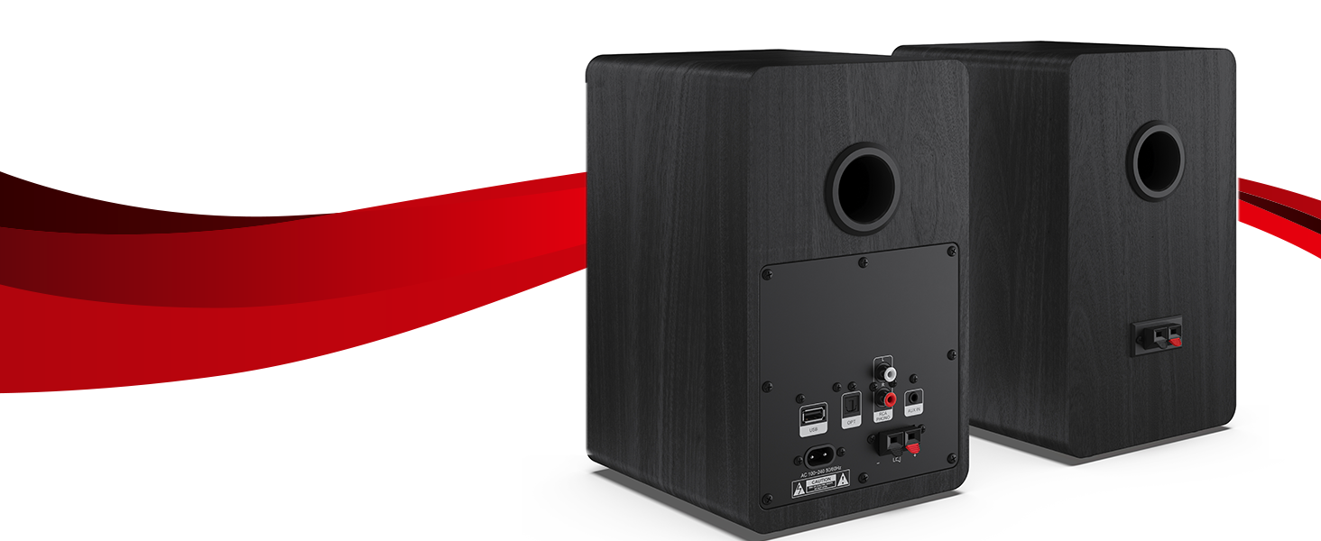 Sharp CP-SS30(BR) 60W RMS (2x 30W) 2-way Active Bookshelf Speakers ...