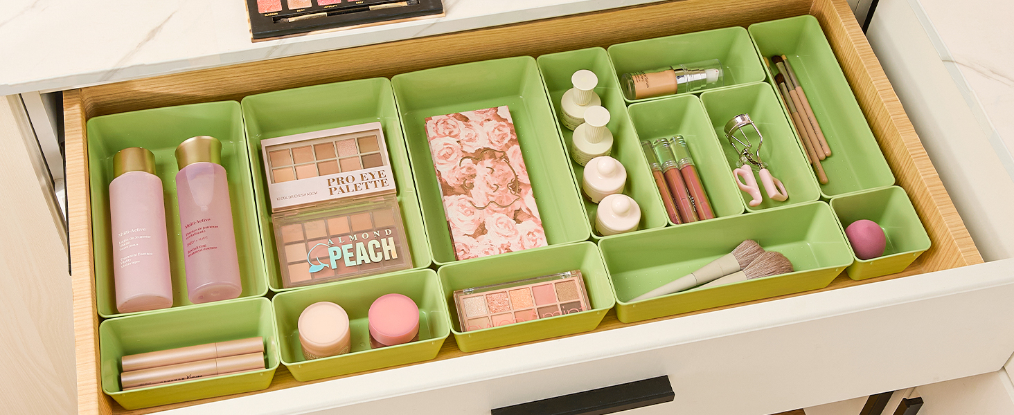 Amazon.com: Vtopmart 25 PCS Plastic Drawer Organizers Set, 4-Size ...