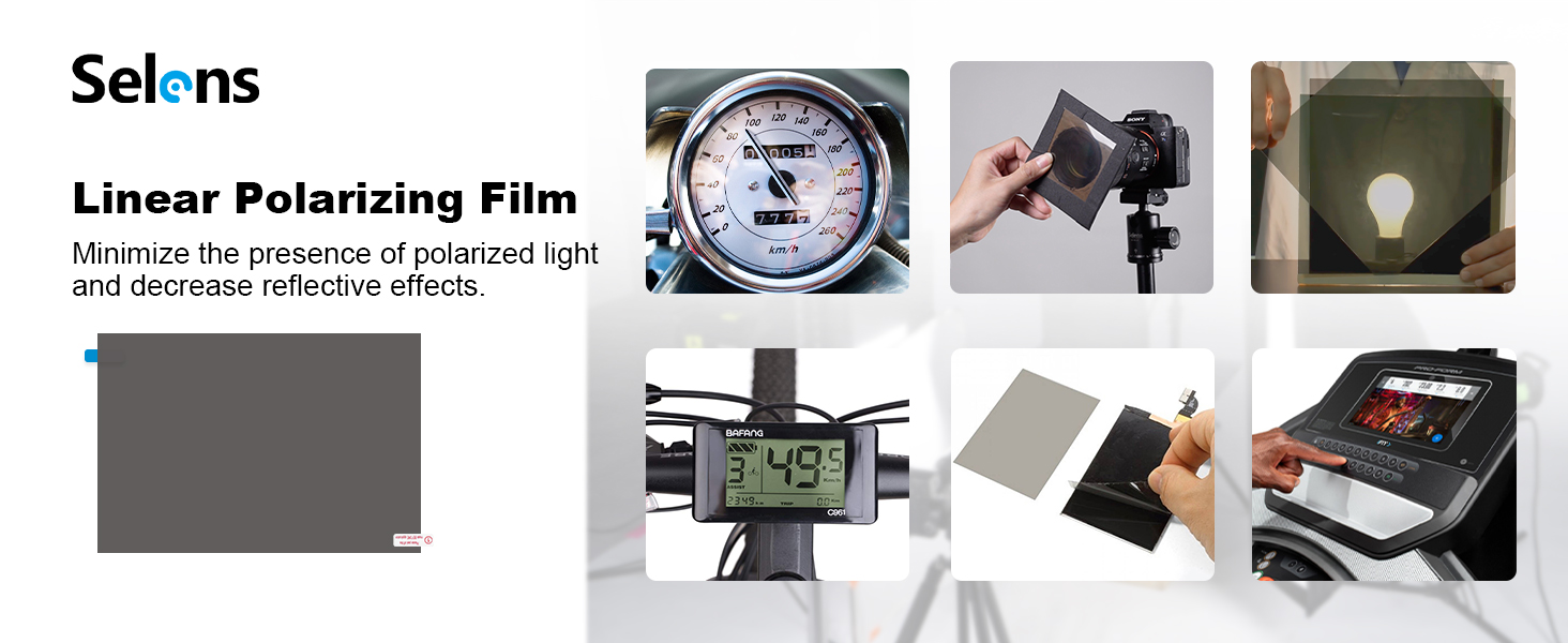 Selens 1 Pcs Polarized Film Sheets 20x30cm Linear Polarizing Filter Adhesive Polarizer for ...