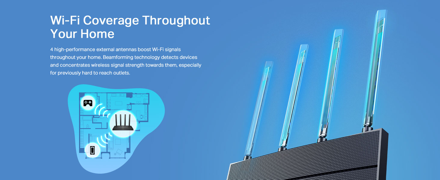 TP-Link Archer AX18 WiFi 6 Router - AX1500 Mbps, Gigabit Ethernet, VPN Server, Easy Setup, WPA3 ...