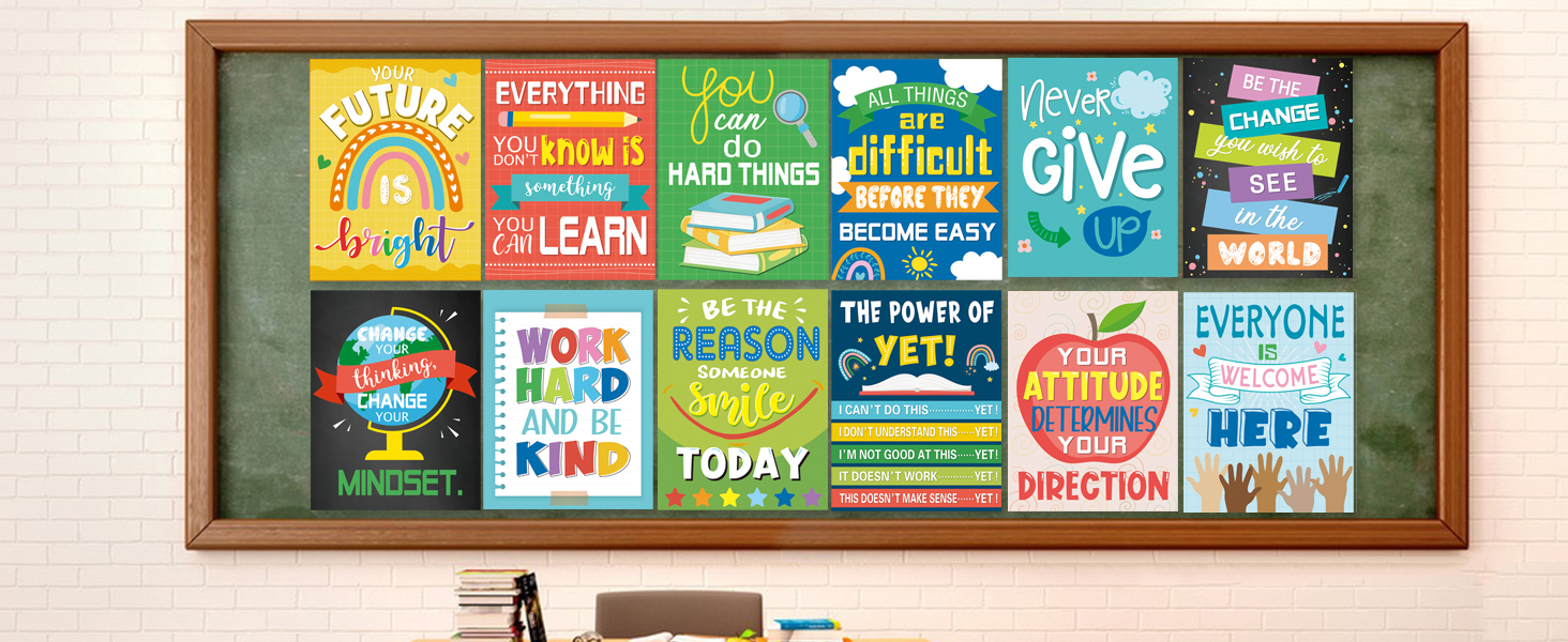 Amazon.com: Adduster 12 Classroom Motivational Posters - Inspirational ...