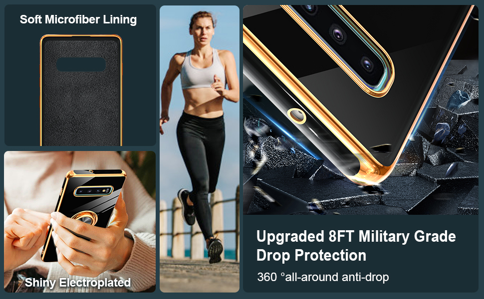 Amazon.com: LeYi for Samsung Galaxy S10 Plus Case: 360° Rotatable Ring Holder Magnetic Kickstand ...