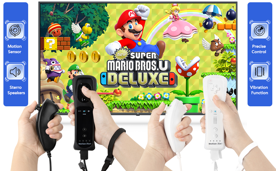 Amazon.com: DTianSir 2Pack Motion Plus Wii Remote Controllers with ...