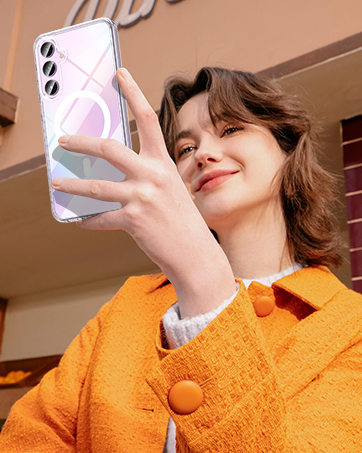 Amazon.com: Cum2giff Magnetic for Samsung Galaxy A35 5G Case with Tempered Glass Screen ...