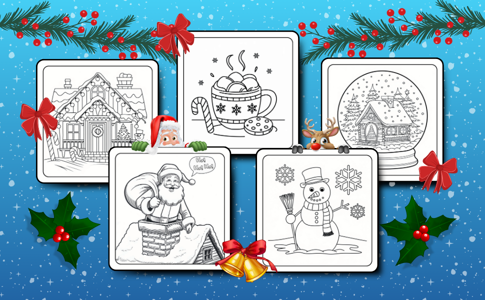 Cozy Christmas Coloring Book for Adults and Teens: Bold and Easy ...