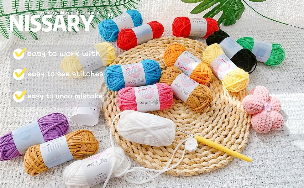 Crochet Yarn Chunky Yarn Thick Yarn for Crochet Mini Amigurumi Yarn Chunky Wool for Crochet ...