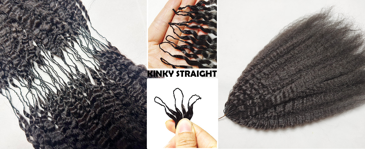 Amazon.com : RHEANNA Feather Crochet Human Hair Extensions Knotless Pre-Separated Kinky-Yaki ...