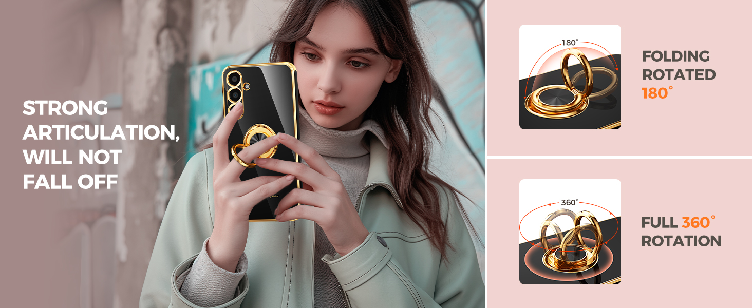 Nonional for Samsung Galaxy A35 5G Case with 2 Pack Screen Protector, 360° Rotatable Ring Holder ...