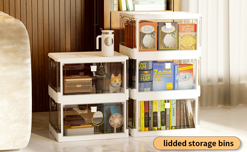 Amazon.com - Covetree 3-Pack 24 QT Clear Stackable Storage Bins with ...