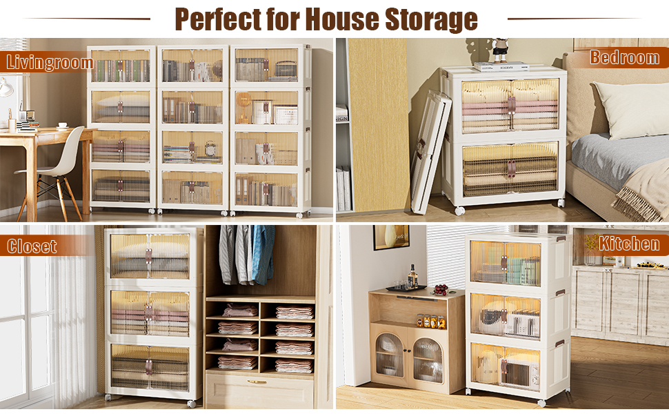 Amazon.com: 23Qt Plastic Storage Bins Organizer 3 Tier, Stackable Bins ...